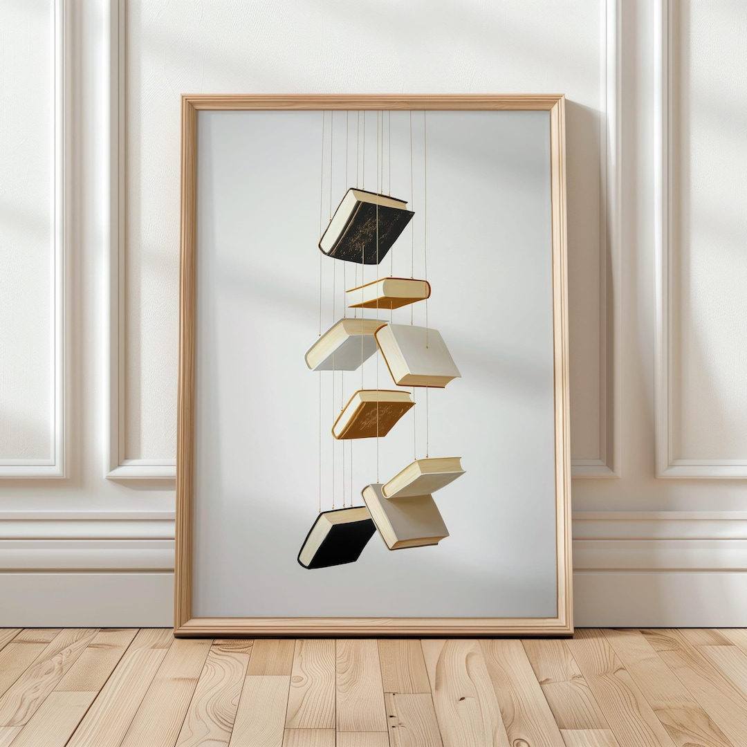 Minimalist Book Wall Art | Books Digital Print | Modern Book Lover ...