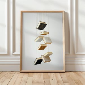 Minimalist Book Wall Art | Books Digital Print | Modern Book Lover ...