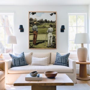 Vintage Golf Art Print | Retro Golf Course Decor | Digital Wall Art for ...