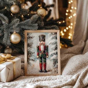 Nutcracker Christmas Art Print, Vintage Holiday Decor, Winter Printable ...