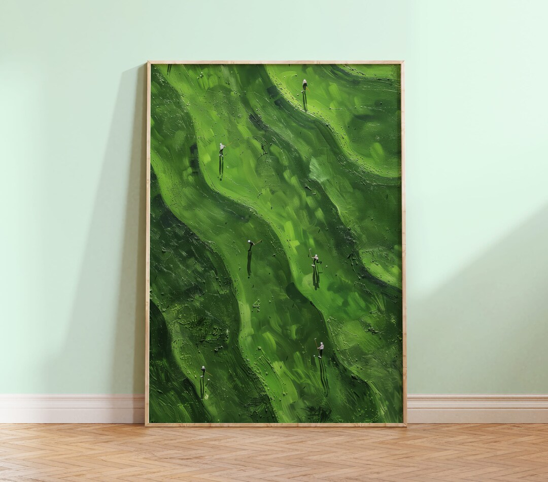 Golf Course Abstract Art Print | Digital Wall Art - Etsy