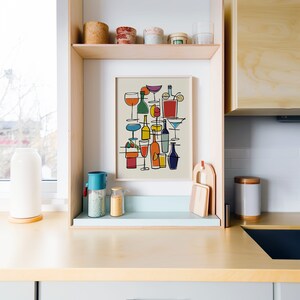 Abstract Cocktail Digital Wall Art | Colorful Drink Print | Modern Bar ...