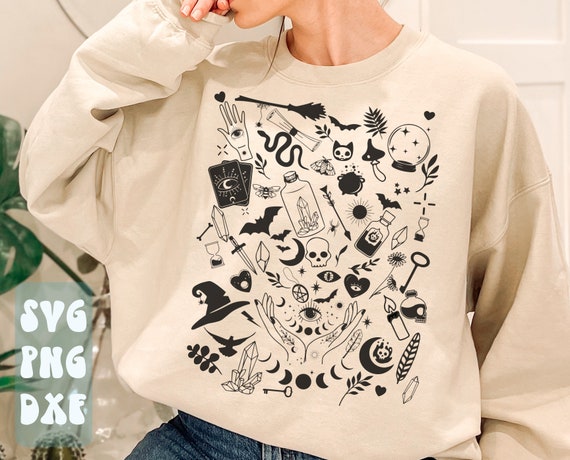 Halloween Esoteric Element SVG Halloween Collage PNG - Etsy