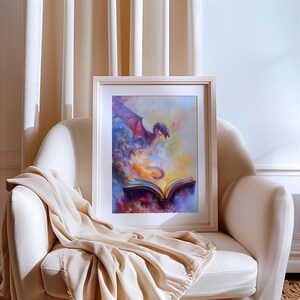 Fantasy Dragon Art Print | Magical Book Adventure | Colorful Digital ...