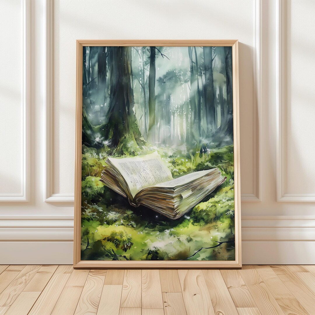 Forest Fantasy Book Art Print | Magical Book Lover Wall Decor ...