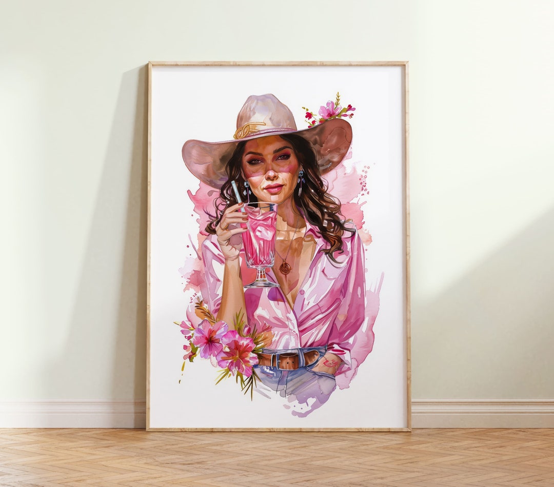 Cowgirl Watercolor Art Print | Digital Wall Art - Etsy