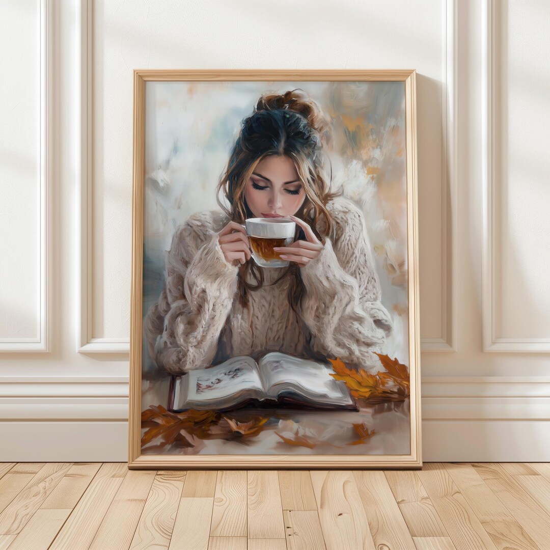 Woman Reading Art | Book Lover Digital Print | Girl Reading Wall Art ...