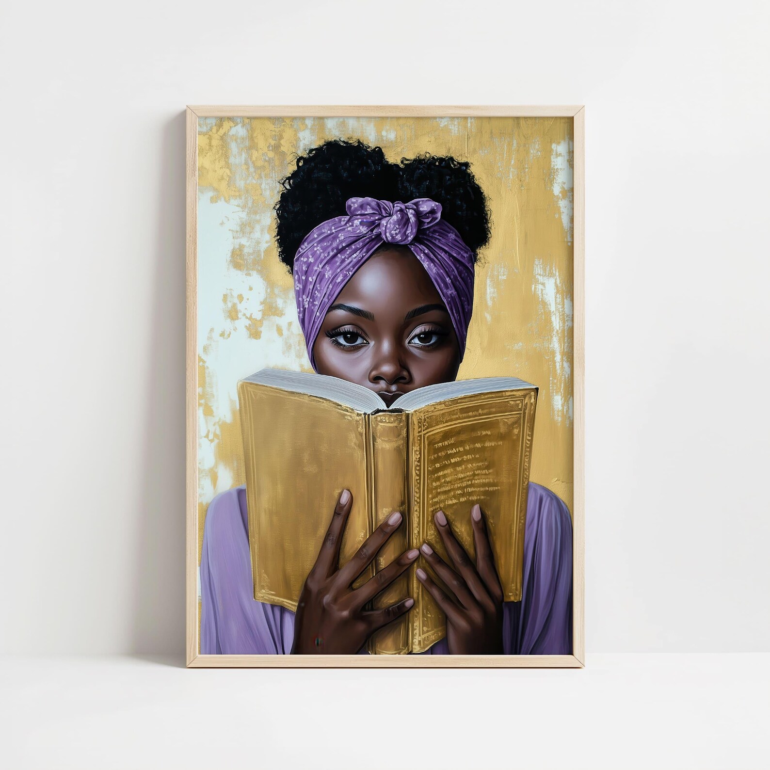 Black Woman Art Print | African American Book Art | Black Girl Reading ...