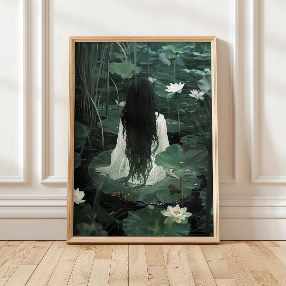 Water Maiden Art Print | Fantasy Nature Portrait | Ethereal Woman in ...