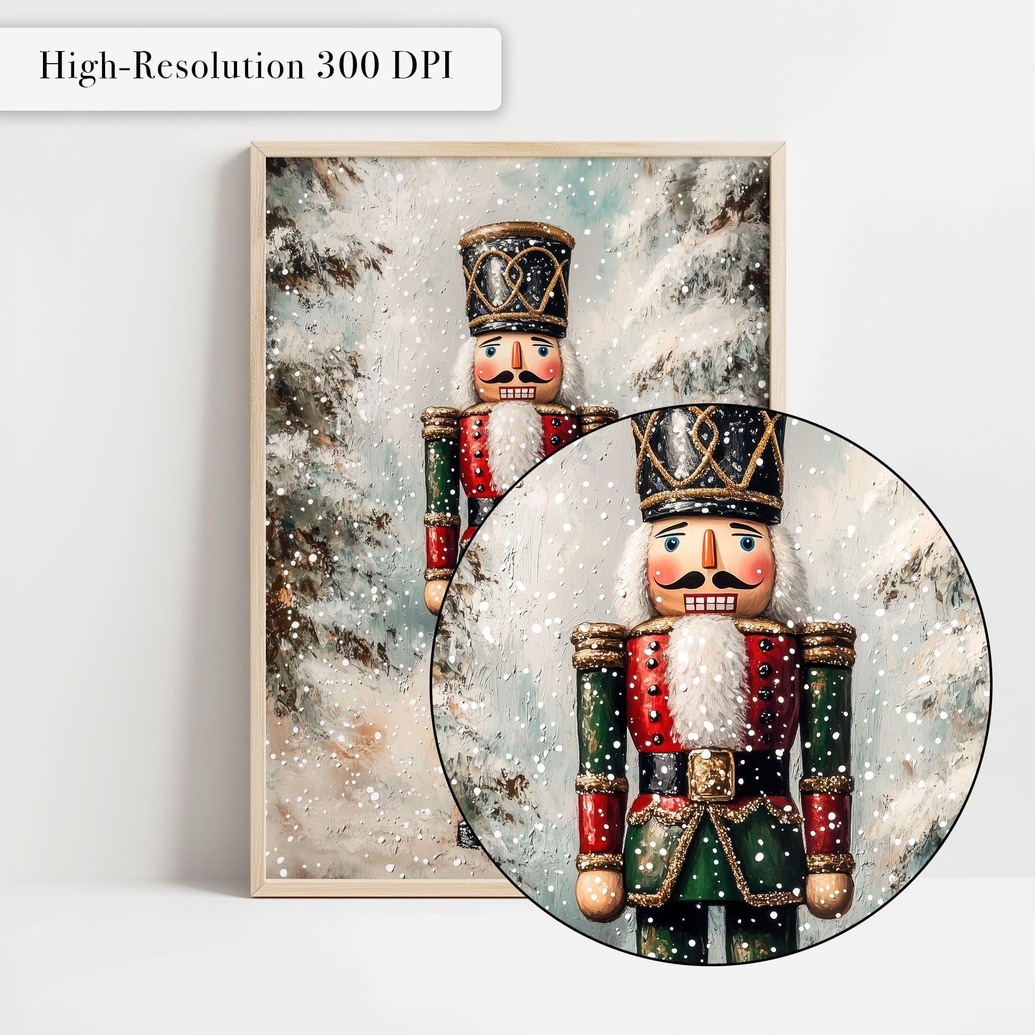 Nutcracker Christmas Art Print, Vintage Holiday Decor, Winter Printable ...