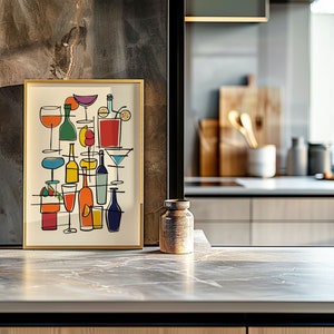 Abstract Cocktail Digital Wall Art | Colorful Drink Print | Modern Bar ...