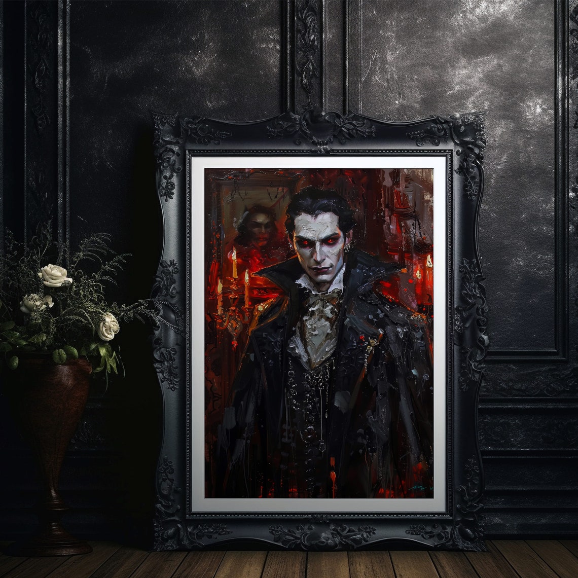 Vampire Gothic Art Print | Dark Fantasy Wall Art | Haunted Vampire ...
