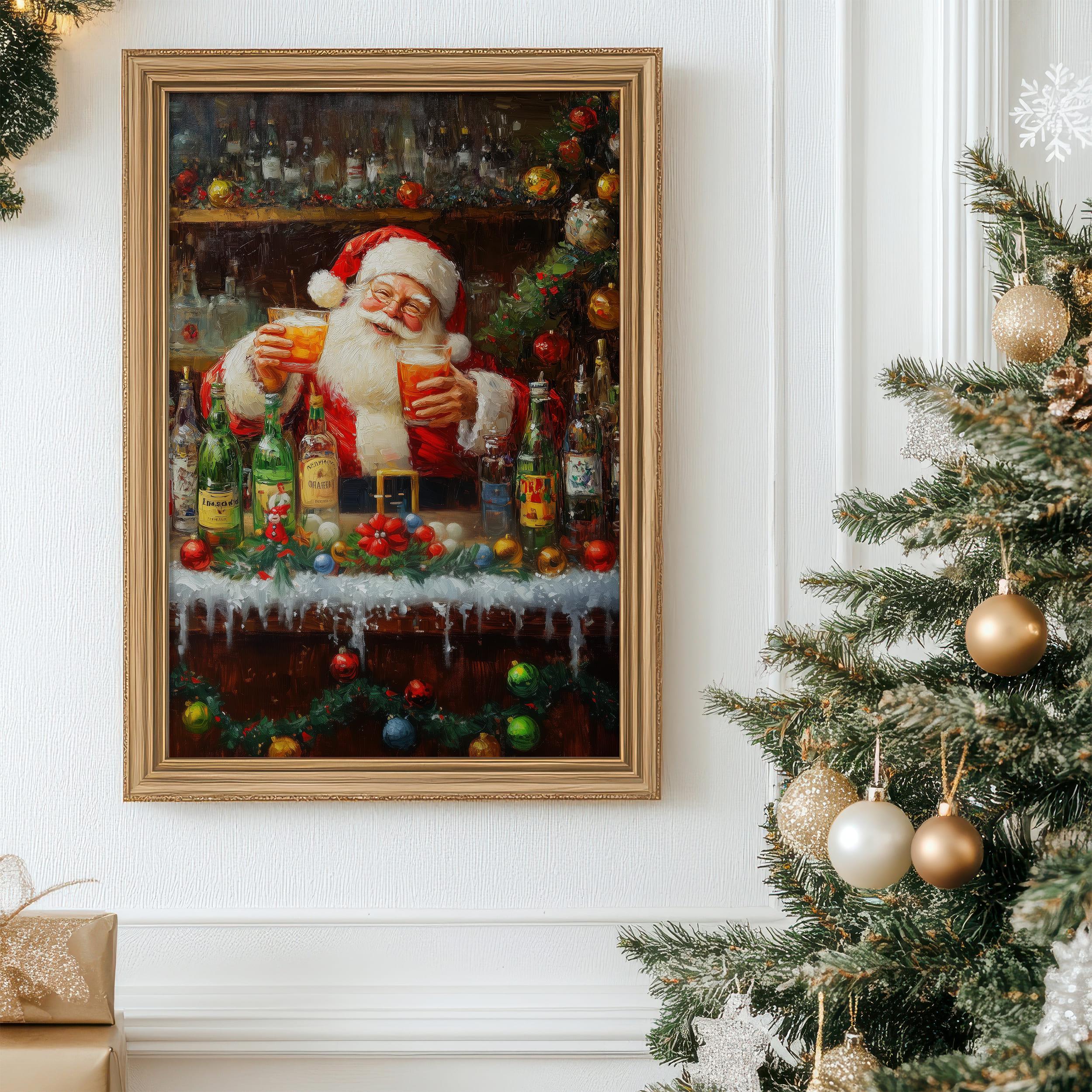 Funny Santa Claus Bar Print: Christmas Holiday Decor (digital Download ...