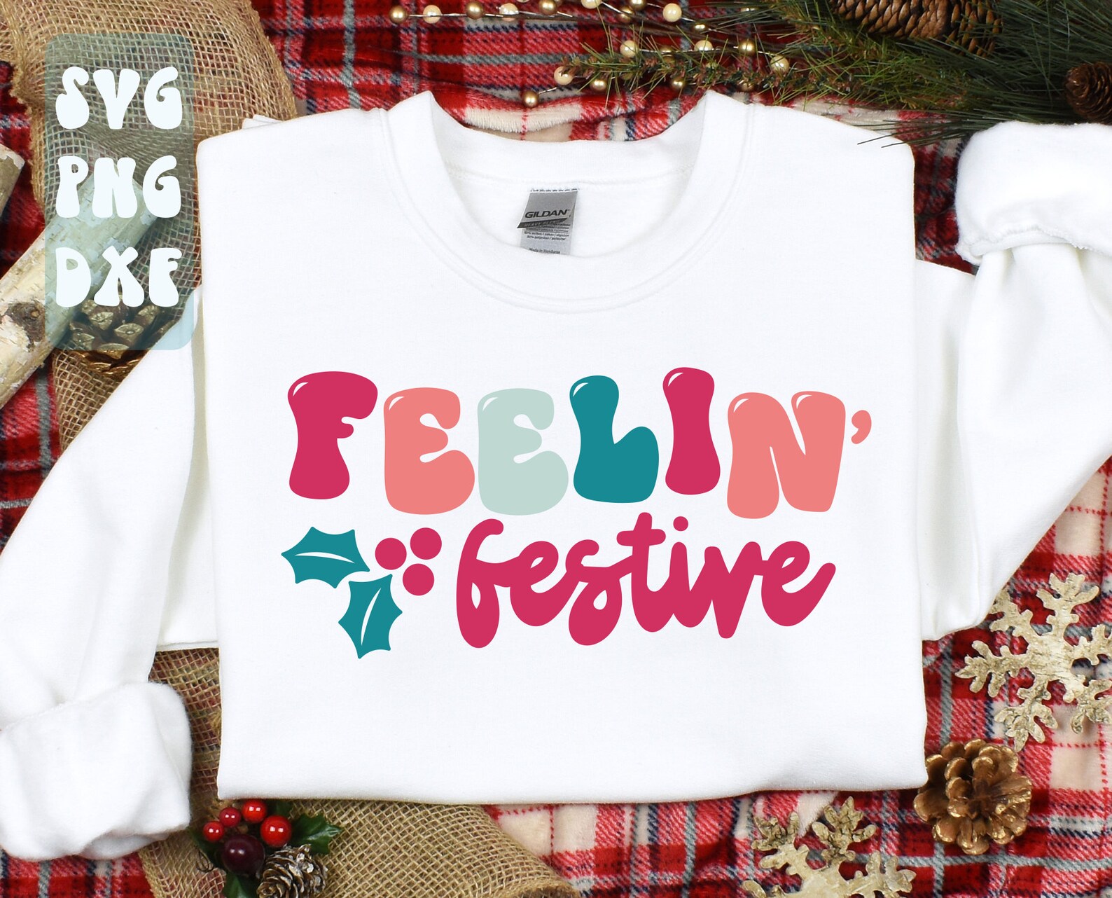 Feelin Festive Svgfeelin' Festive Svghappy Holidays - Etsy