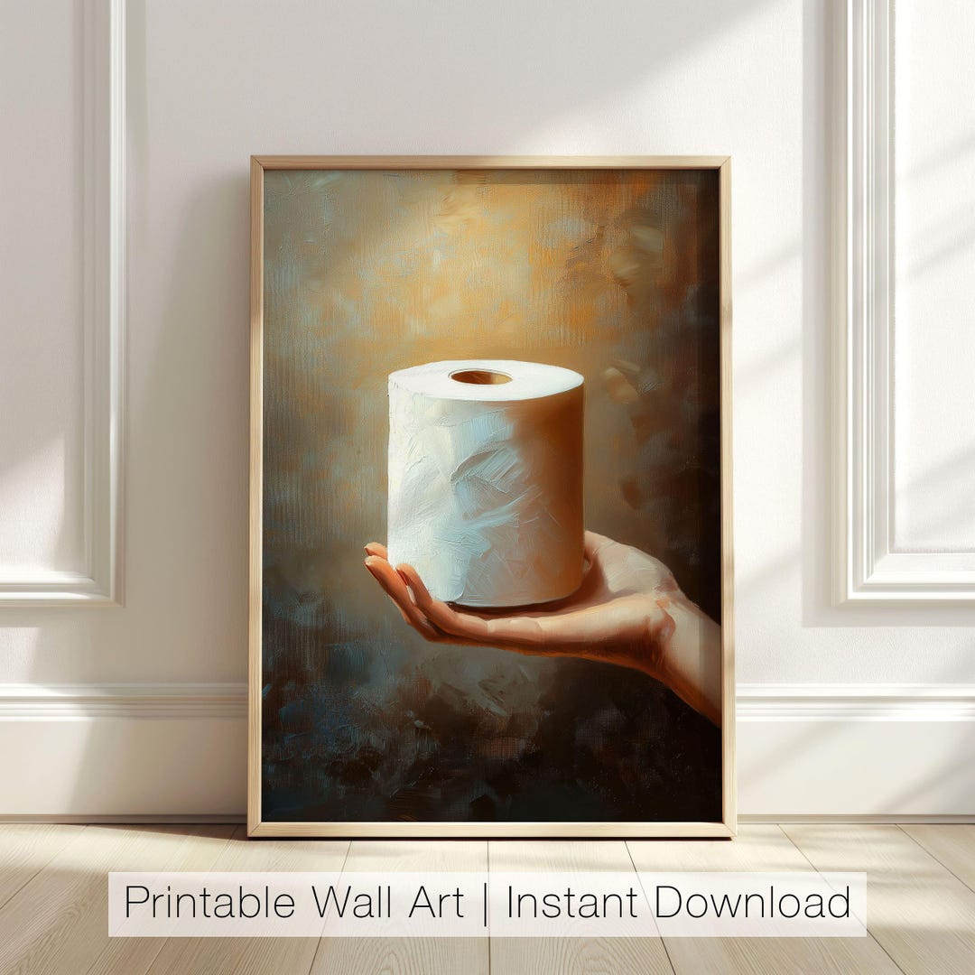 Bathroom Humor Wall Art, Funny Toilet Paper Print, Rustic Bathroom ...