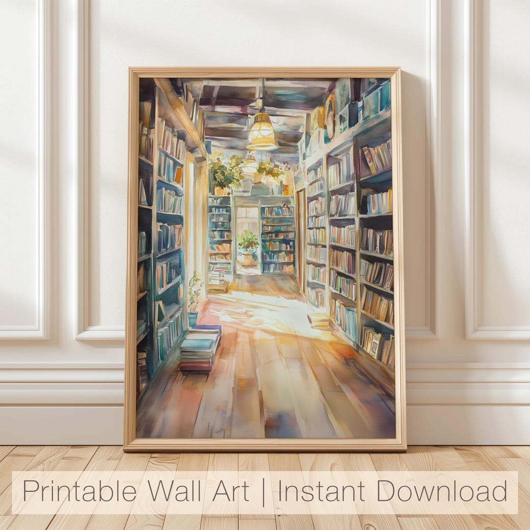 Book Lover Wall Art, Reading Nook Decor, Cozy Library Printable ...