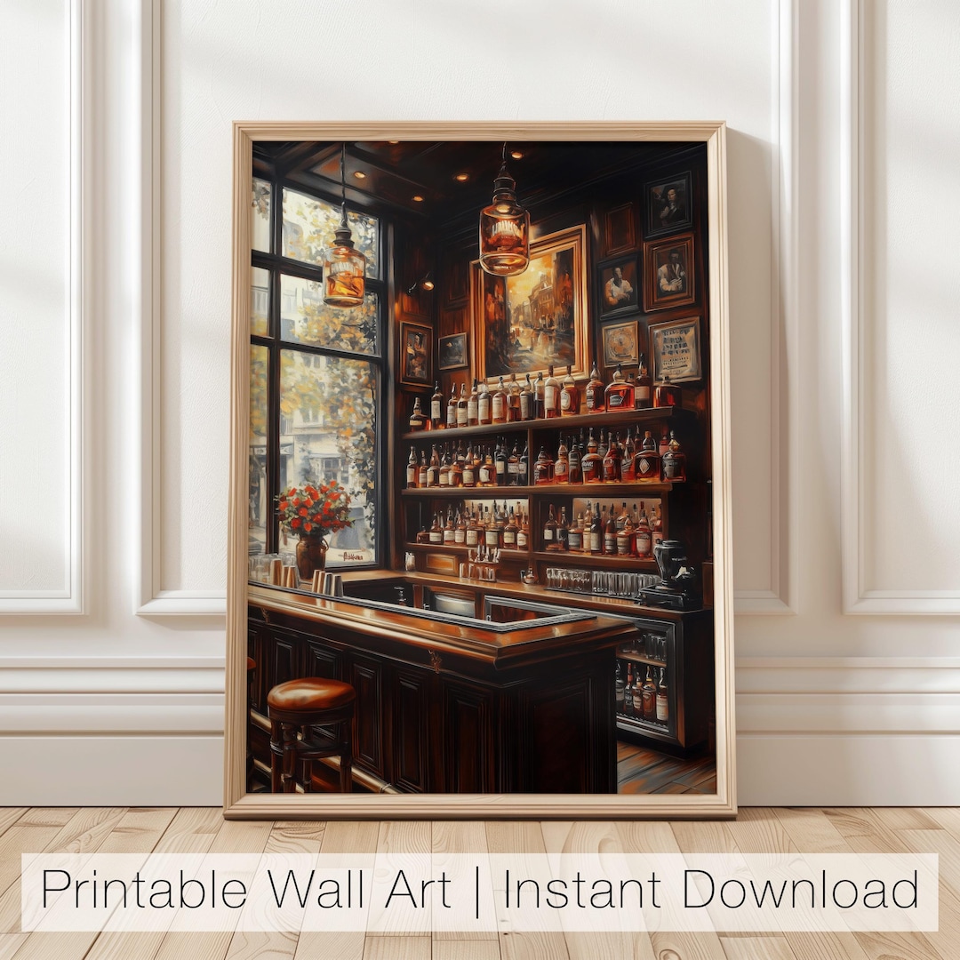 Bar Wall Art, Whiskey Bar Decor, Home Bar Printable, Bar Cart Art ...