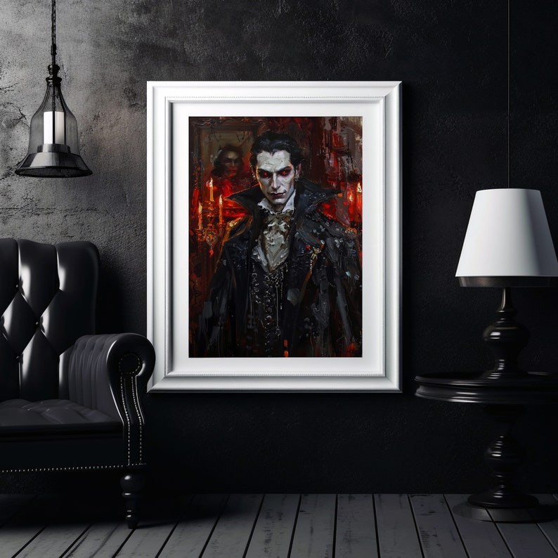 Vampire Gothic Art Print | Dark Fantasy Wall Art | Haunted Vampire ...