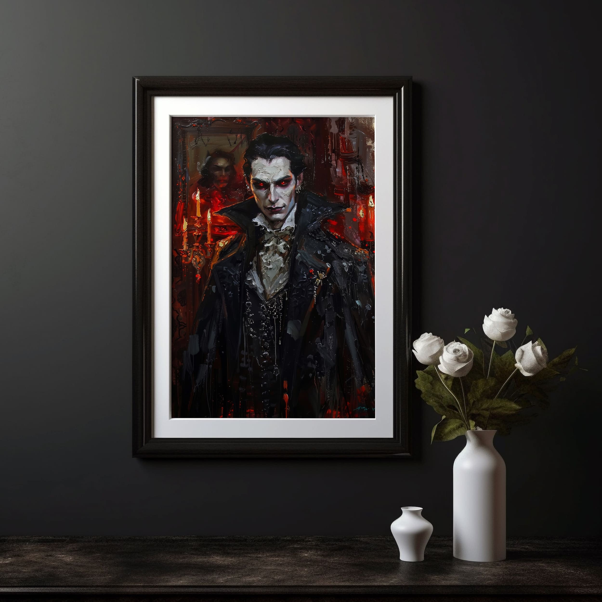 Vampire Gothic Art Print | Dark Fantasy Wall Art | Haunted Vampire ...
