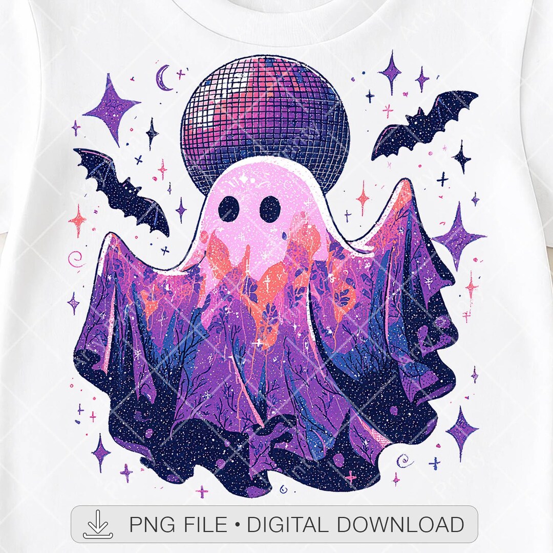 Disco Ghost PNG, Retro Halloween Ghost Sublimation, Spooky Season Png ...