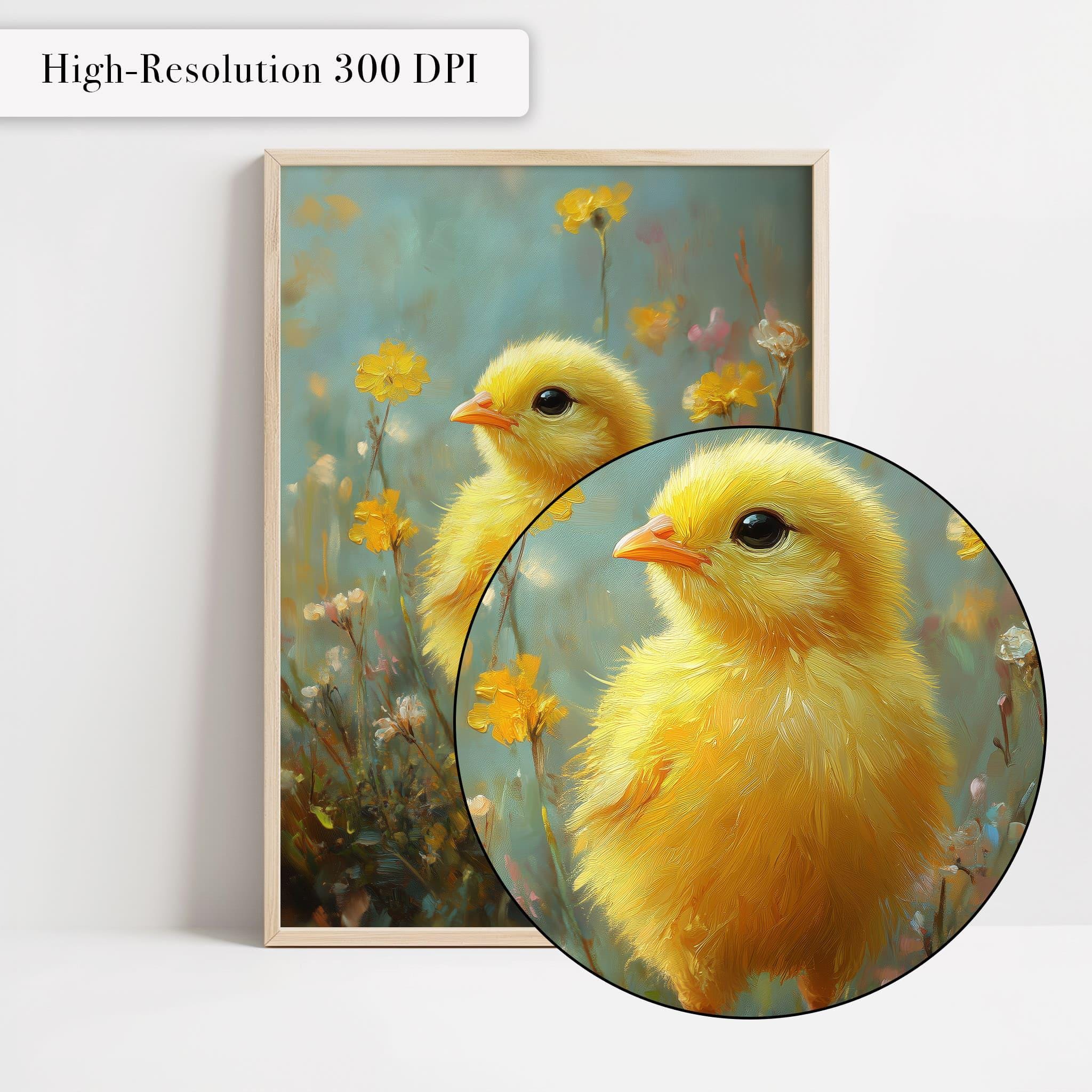 Yellow Chick Wall Art, Cute Farmhouse Decor, Spring Animal Print ...