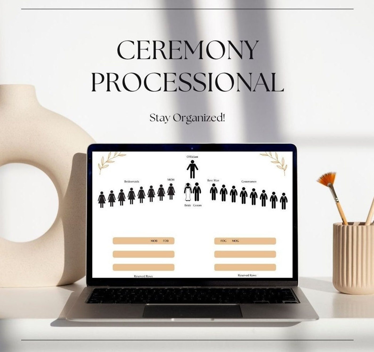 Wedding Ceremony Processional Template and Ceremony Lineup (printable ...