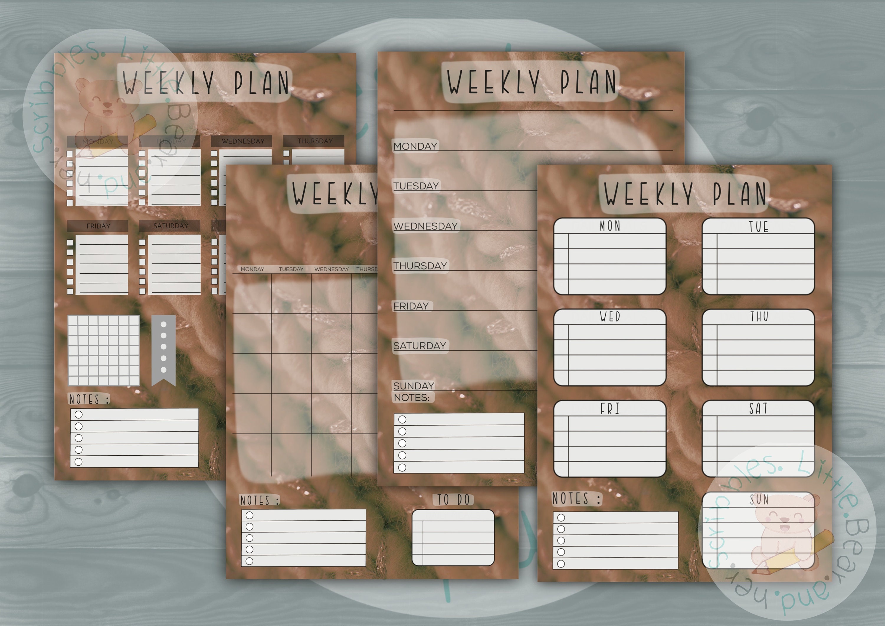 PDF Weekly Planner, Printable and Digital Weekly Planner - Cosy Days ...