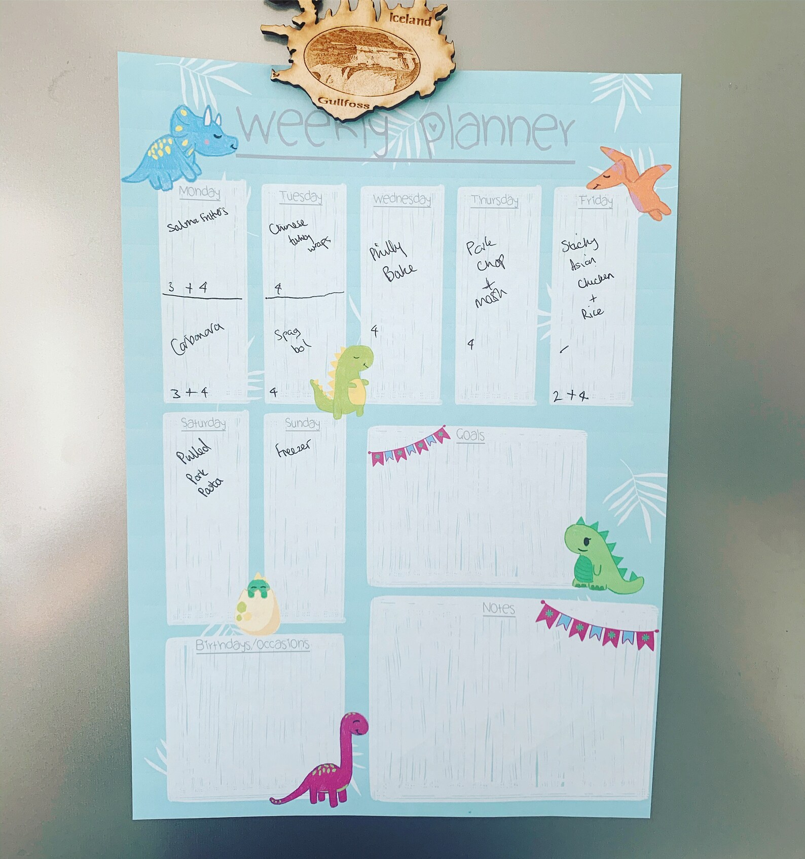 Printable Weekly Planner -dinosaur Digital Planner Goodnotes, Meal ...