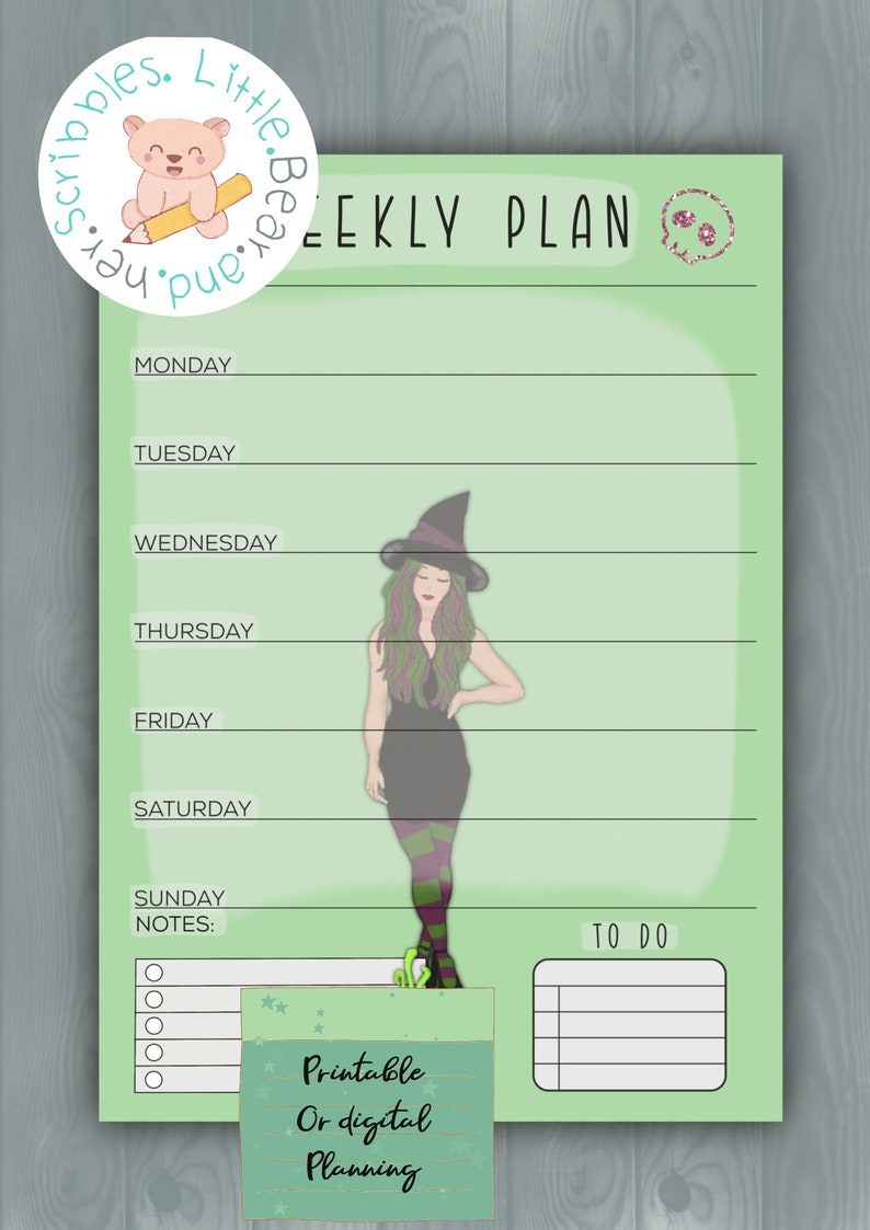 PDF Weekly Planner, Printable and Digital Weekly Planner - Halloween ...