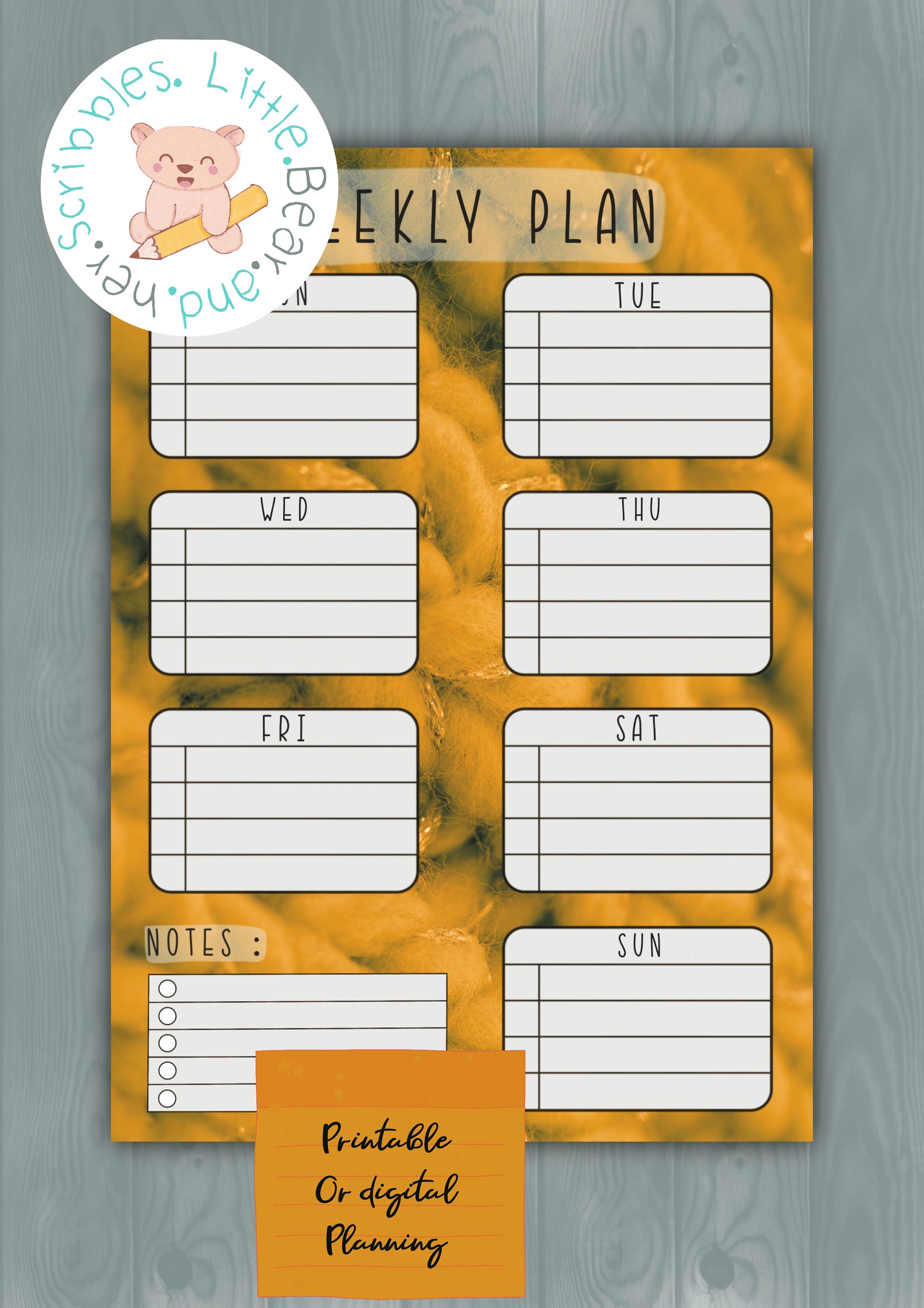 PDF Weekly Planner, Printable and Digital Weekly Planner Cosy Days ...