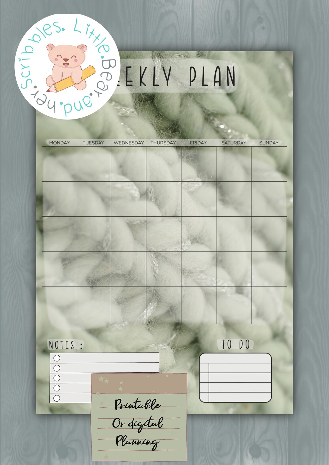 PDF Weekly Planner, Printable and Digital Weekly Planner - Cosy Days ...