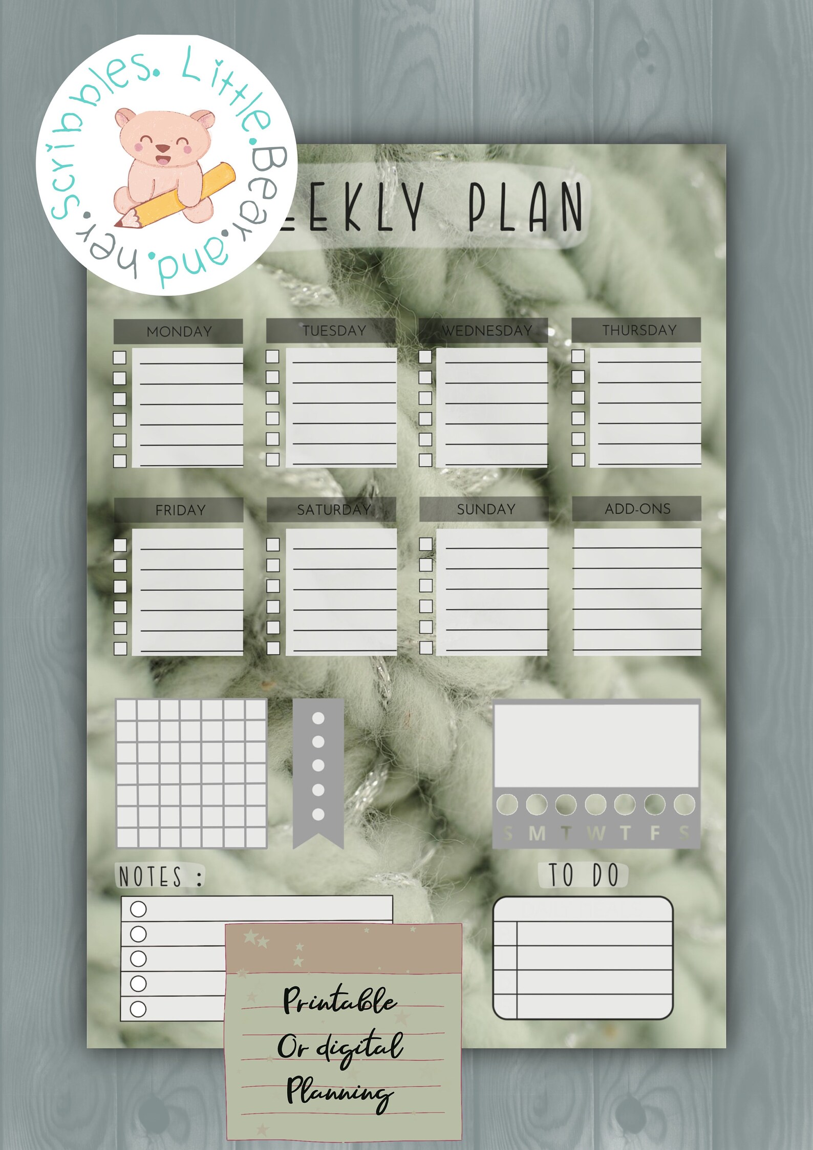 PDF Weekly Planner, Printable and Digital Weekly Planner - Cosy Days ...