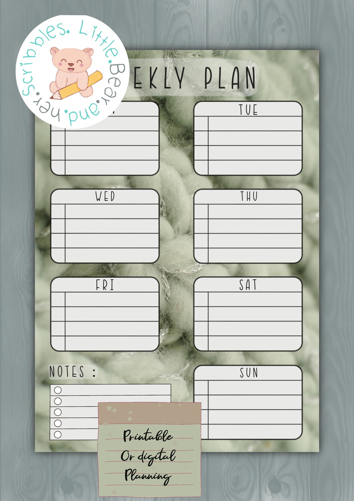 PDF Weekly Planner, Printable and Digital Weekly Planner - Cosy Days ...