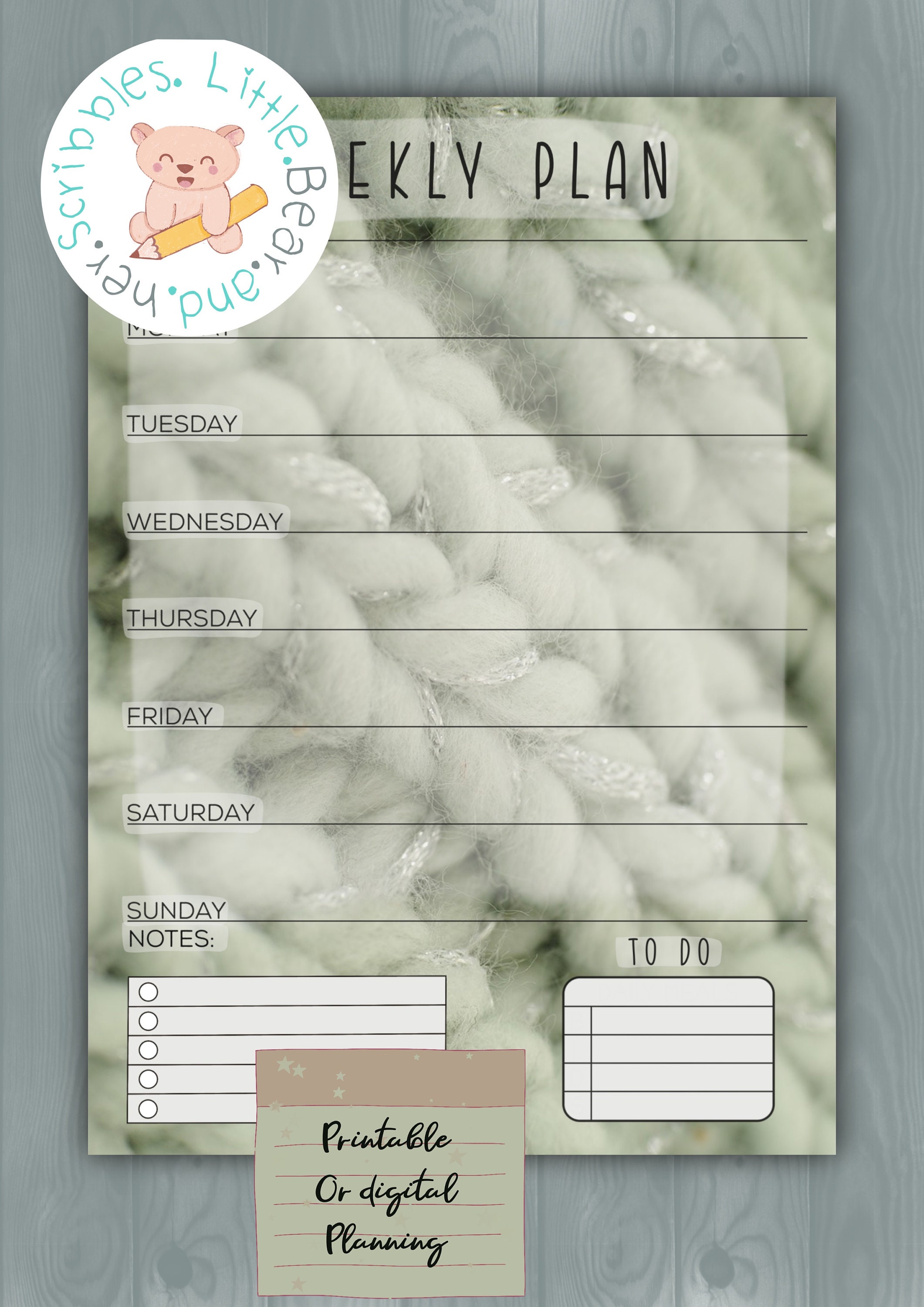 PDF Weekly Planner, Printable and Digital Weekly Planner - Cosy Days ...