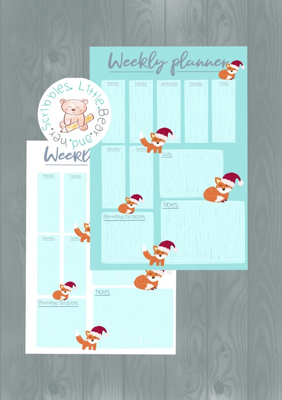 PDF Weekly Planner Printable and Digital Planner Christmas | Etsy