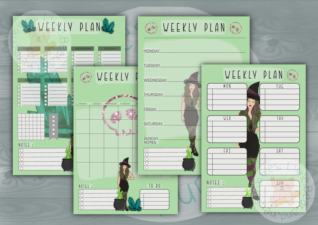 PDF Weekly Planner, Printable and Digital Weekly Planner - Halloween ...