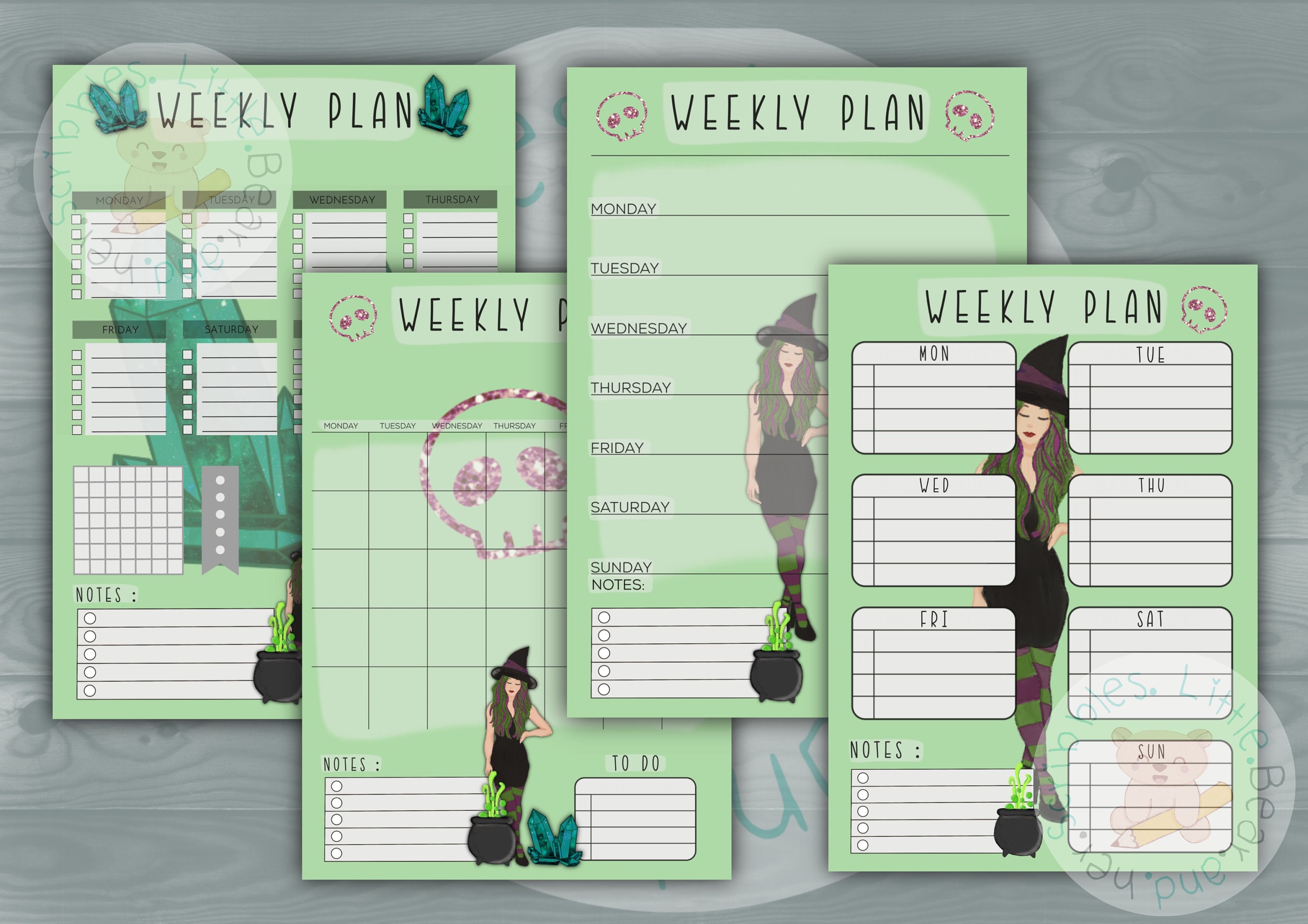 PDF Weekly Planner, Printable and Digital Weekly Planner - Halloween ...