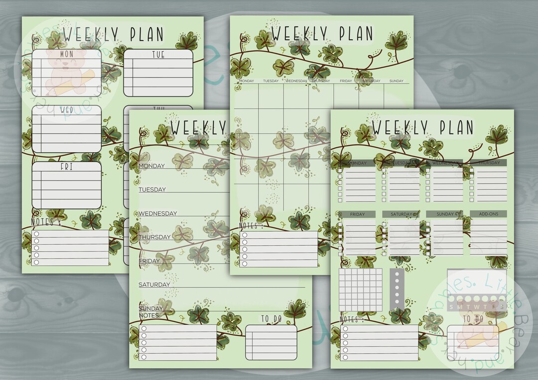 PDF Weekly Planner, Printable and Digital Weekly Planner - Enchanted ...