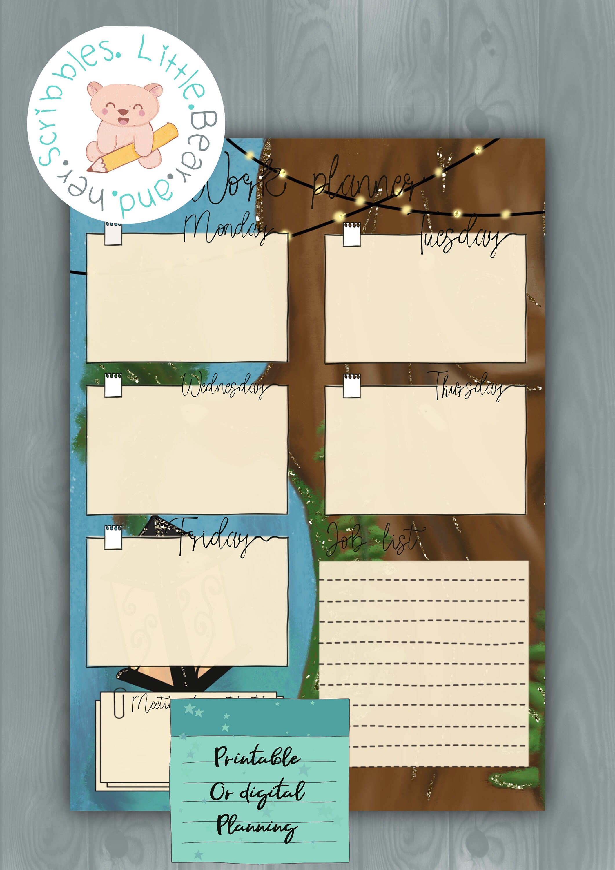 PDF A4 Printable Weekly Planner - Enchanted Forest Printable and ...
