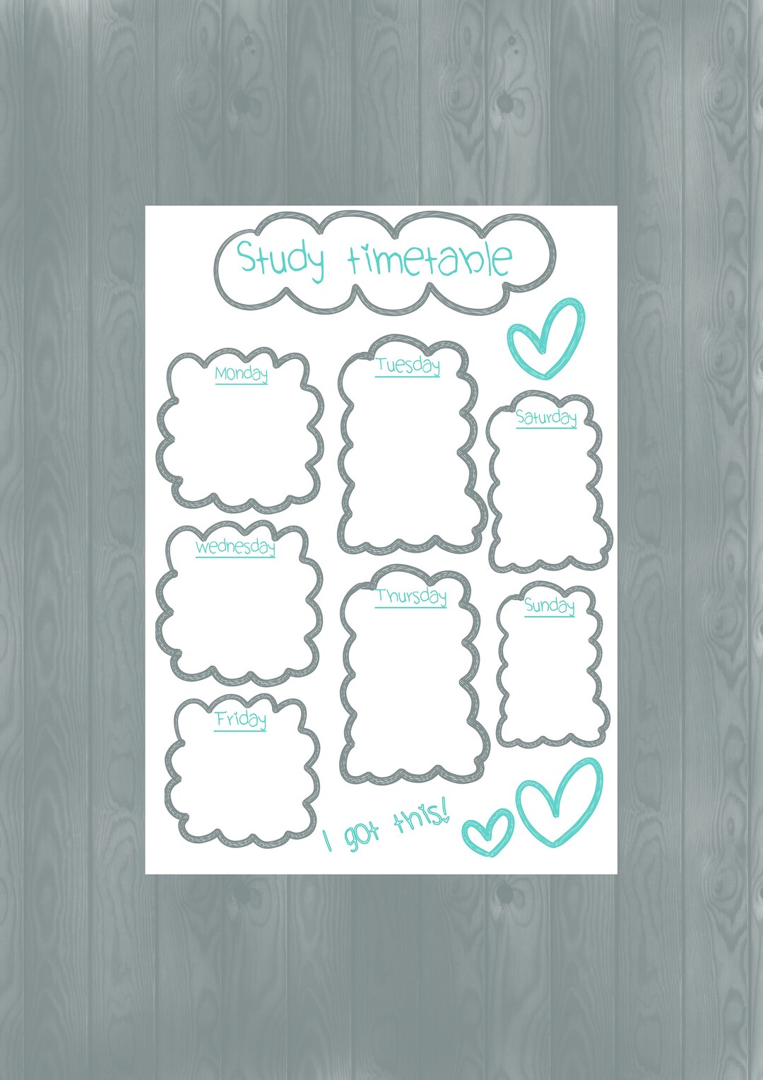 Printable A4 Study Timetable Digital Planner Goodnotes - Etsy