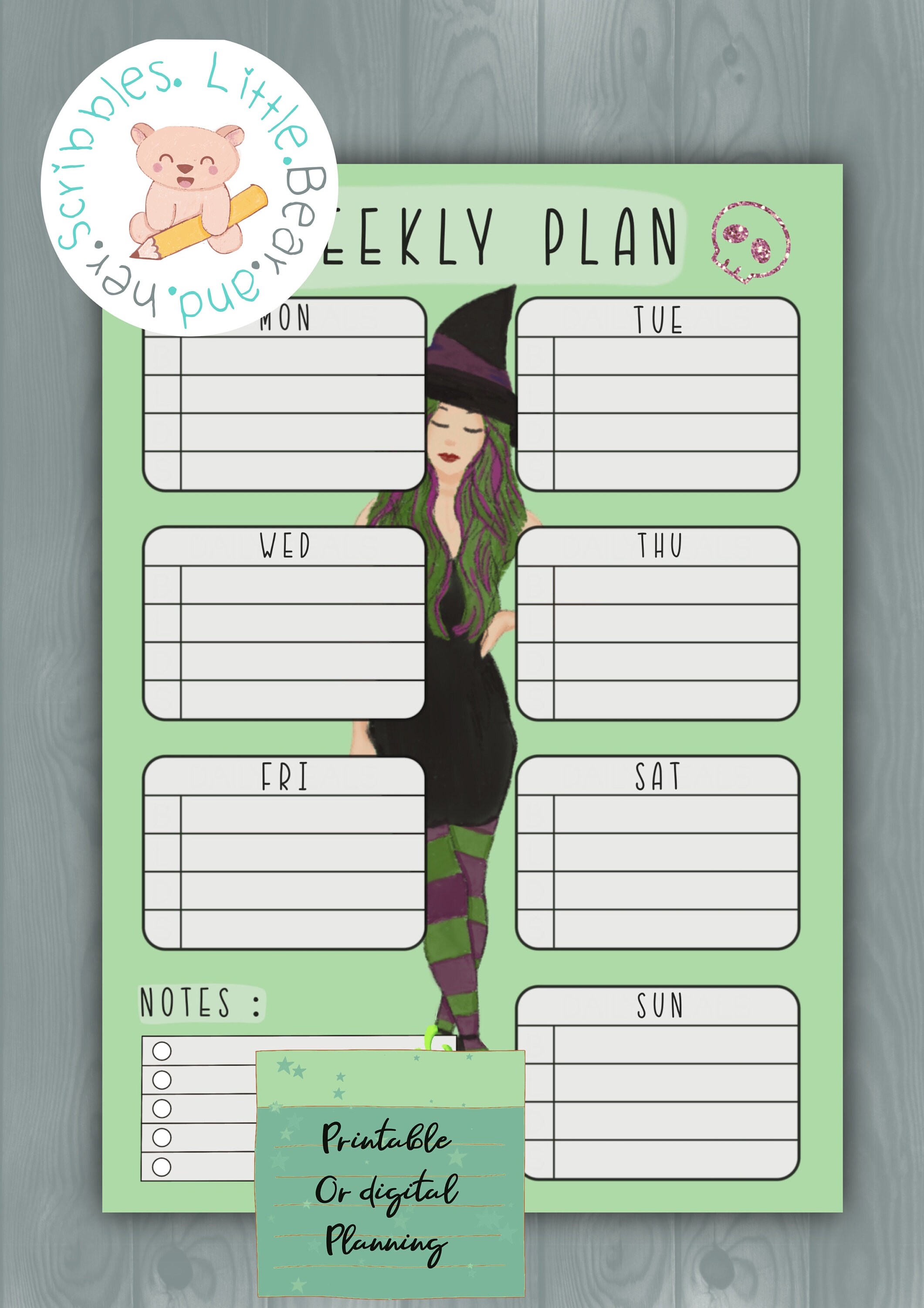 PDF Weekly Planner, Printable and Digital Weekly Planner - Halloween ...
