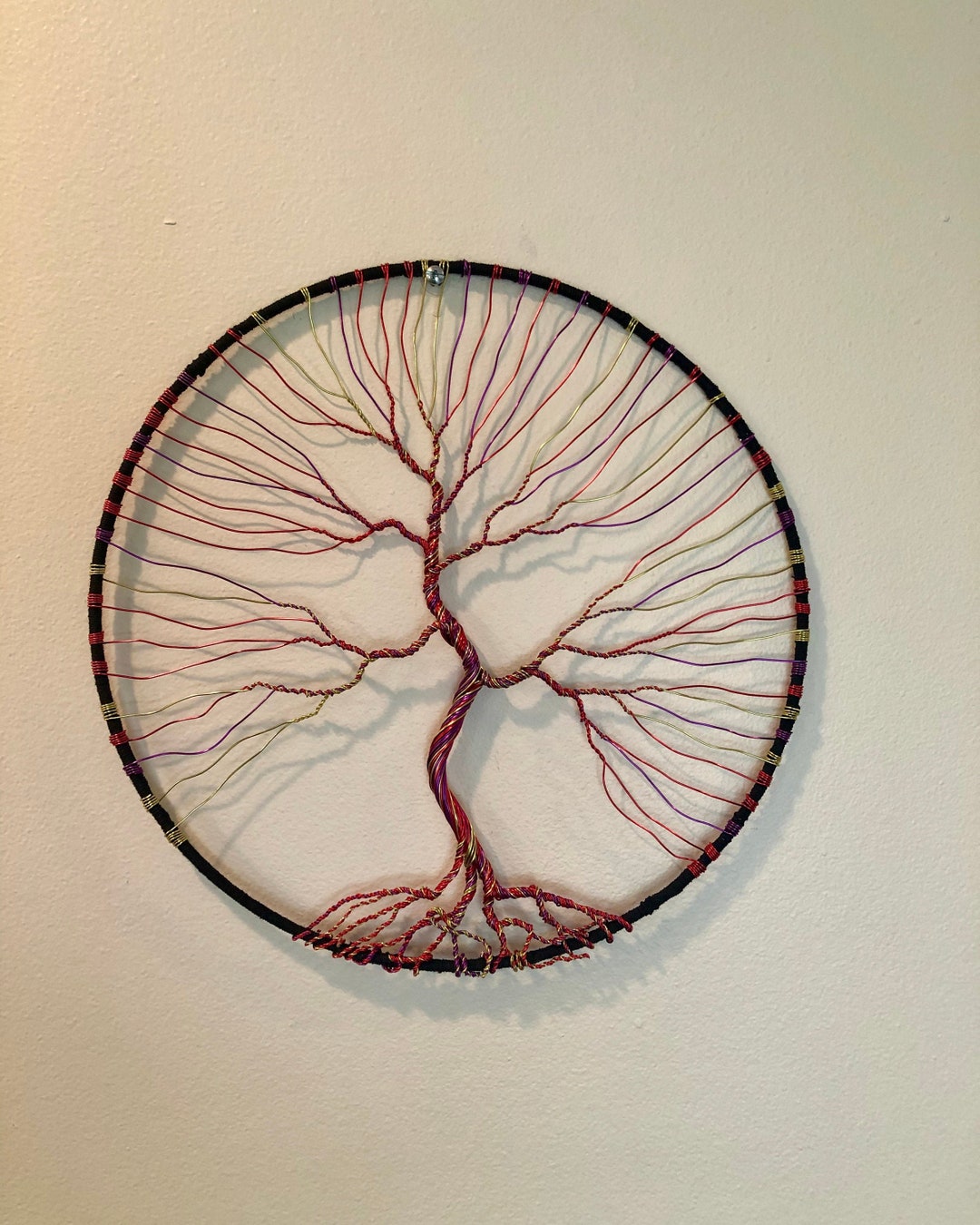 Aluminum Tree of Life - Willow - Wall Art - 14 Inch Diameter - Red ...
