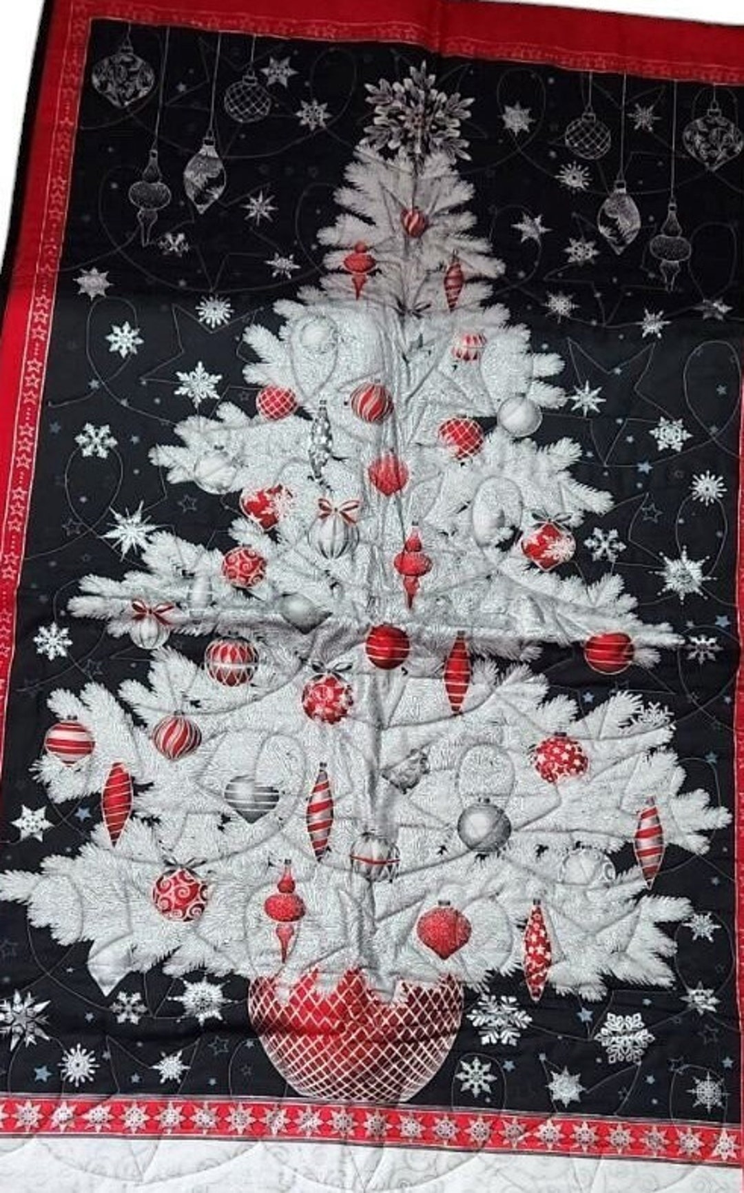 Red, Black & White Christmas Tree Wall Hanging - Etsy