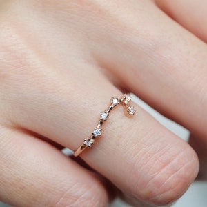 14k Gold Personalized Gemini Zodiac Constellation Ring With - Etsy
