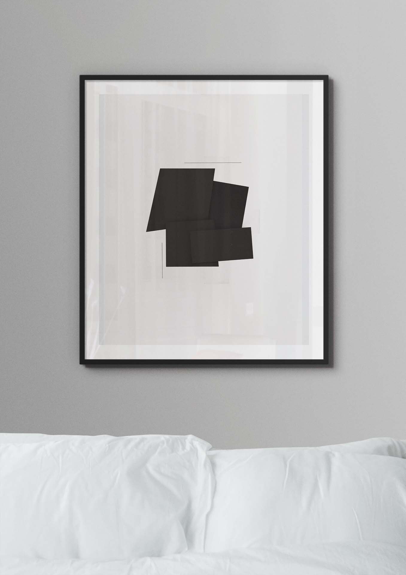 Modern Black and White Square Poster, Minimalist Geometric Wall Art ...