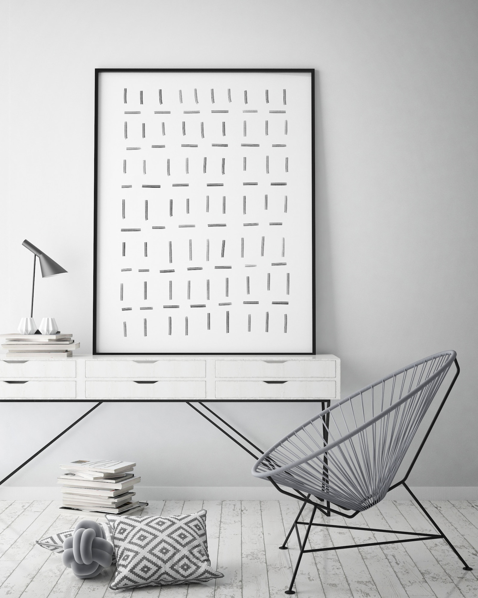 Set of 3 Black and White Minimal Prints Trio of Geometric - Etsy