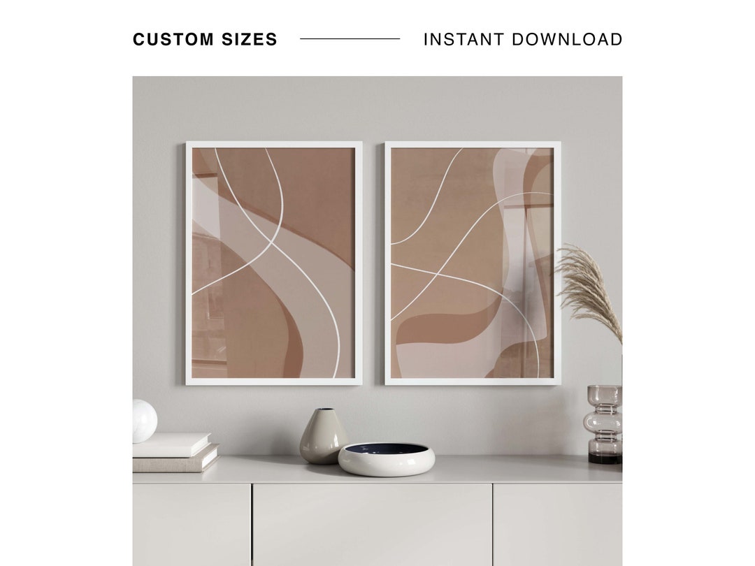 2er Set Abstrakte Drucke, moderne Galerie Wandkunst, nackte Kunst, druckbare minimalistische ...