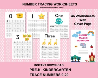 Number Words 0-20 Worksheet - Etsy