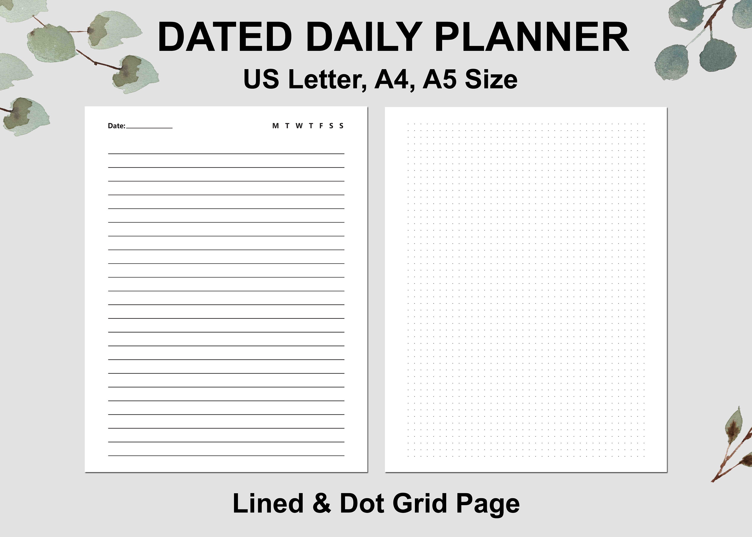 2022, 2023 Dated Daily Planner Printable, Dated Day Planner, Daily ...