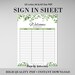 Sign up Sheet Printable, Sign in Sheet, Email Sign up Forms, Event Sign ...